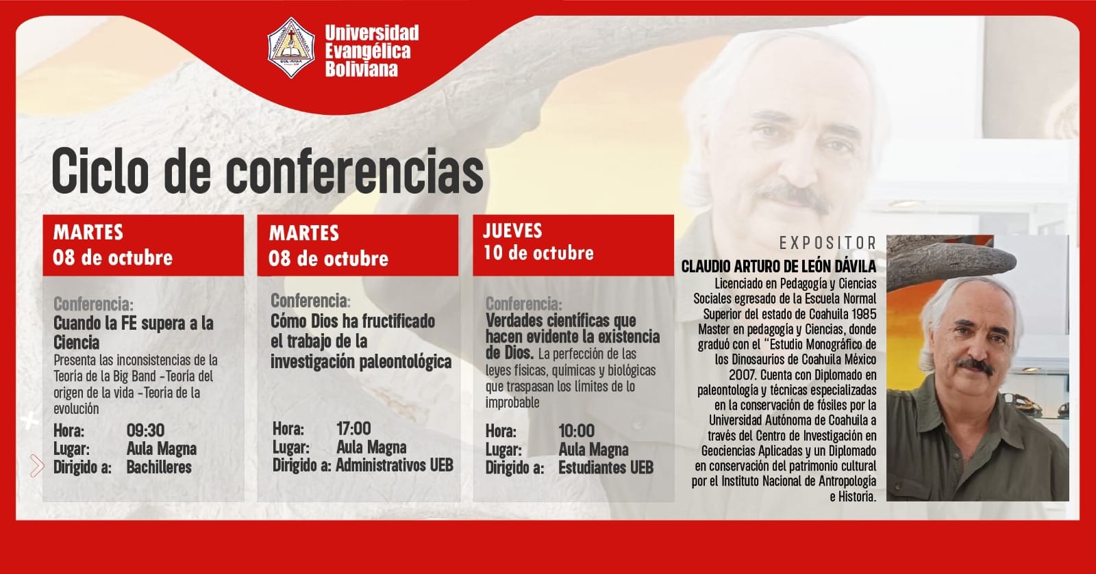 Claudio de León científico Paleontólogo en la UEB – Universidad ...